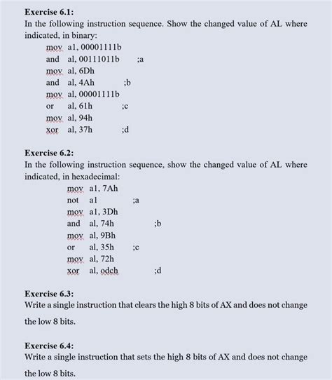solved a exercise 6 1 in the following instruction