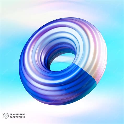 Premium Psd 3d Holographic Glass Torus Illustration