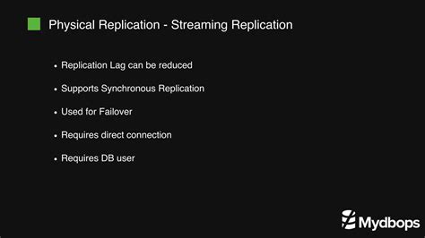 Postgresql Replication High Availability Methods Ppt
