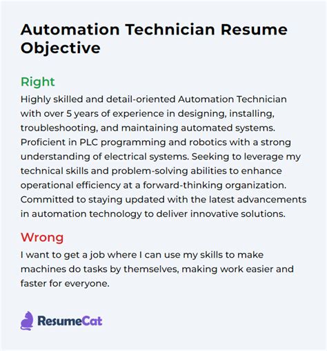 Top 16 Automation Technician Resume Objective Examples