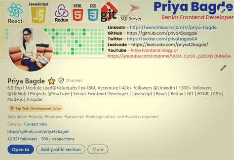 Priya Bagde ⭐ On Linkedin Frontend Javascript React Reactjs Htmt Css Typescript 22