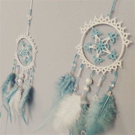 악몽을 걸러주는 드림캐쳐 태팅드림캐쳐 깃털 인테리어소품 여름 소품 화이트 블루 원석 수공예 태팅레이스