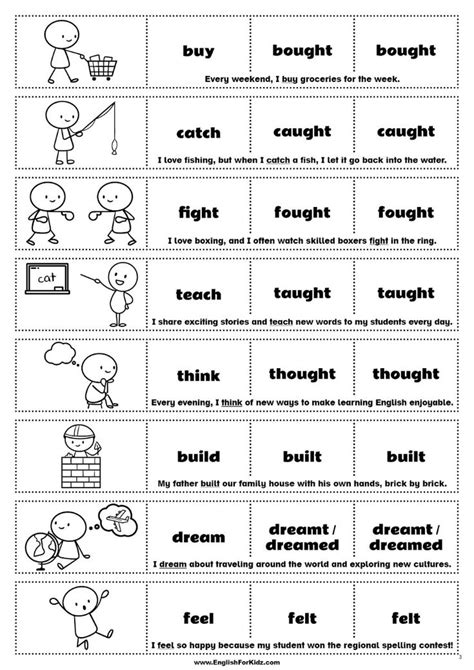 Irregular Verbs Matching Worksheet Irregular Verbs Verb Verbs