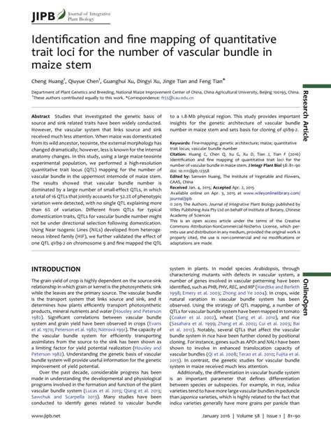 Pdf Identification And Fine Mapping Of Quantitative Trait Loci For