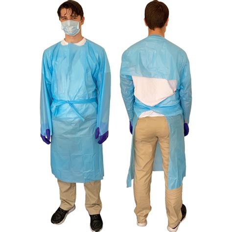 Pe Thumb Loop Isolation Gowns Blue Universal Vsh Trading
