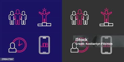 라인 검색 작업 작업 시간 생산적인 인간 및 프로젝트 팀 기본 아이콘을 설정합니다 벡터 가공의 인물에 대한 스톡 벡터 아트 및 기타 이미지 Istock