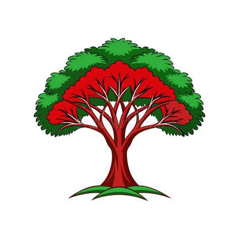 brazilian pepper tree design with bold outline stock illustration