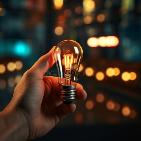 Creative Toggle Switches Womans Hand Activates Idea Bulb Symbol Representing Innovation Stock