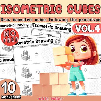 Isometric Drawing 3d Cube Models On Isometric Grid Worksheet By Kate Made