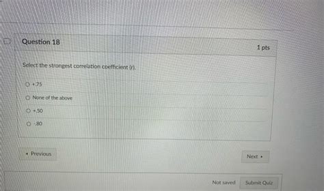 Solved Select The Strongest Correlation Coefficient R