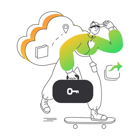 Hombre Llevando Datos A La Nube Vector Premium