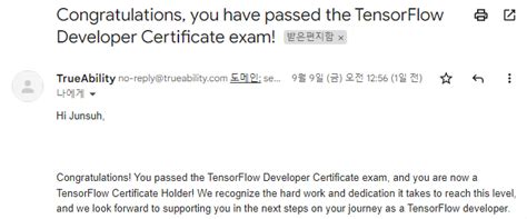 Tensorflow Developer Certification 합격 후기
