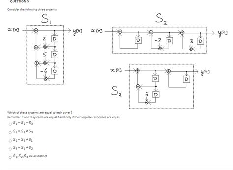 Solved QUESTION 5 Consider The Following Three Systems Si S Chegg Com