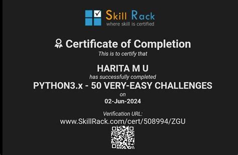 Harita M U On Linkedin Pythonprogramming Learning Skillrack
