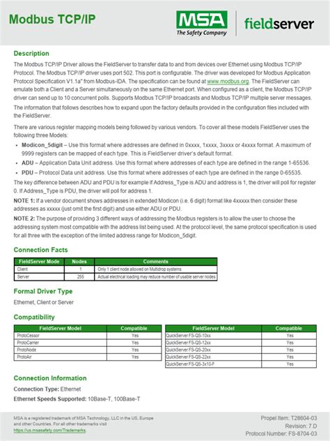 Pds Modbus Tcp Ip Pdf Port Computer Networking Computing