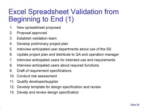 Excel Spreadsheet Validation With Validation And Use Of Exce