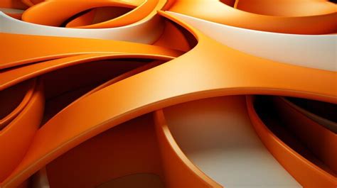 Premium Ai Image 3d Orange Abstract Geometric Background