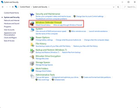 Disable Windows Defender Firewall