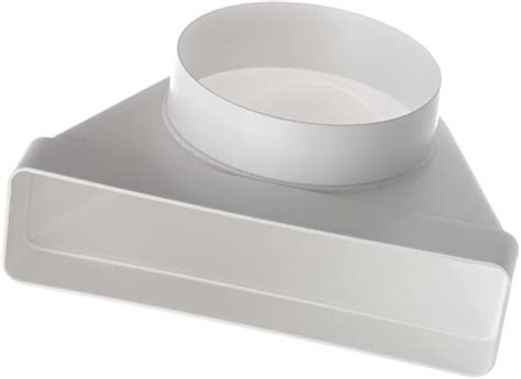 220x55mm Ø 125mm Flat Rectangular To Round Ducting Adapter 90° Duct