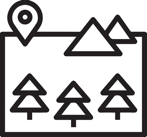 A Map With A Pin On It And Trees In The Background 55438440 Vector Art