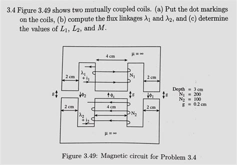 Solved 3 4 Figure 3 49 Shows Two Mutually Coupled Coils A