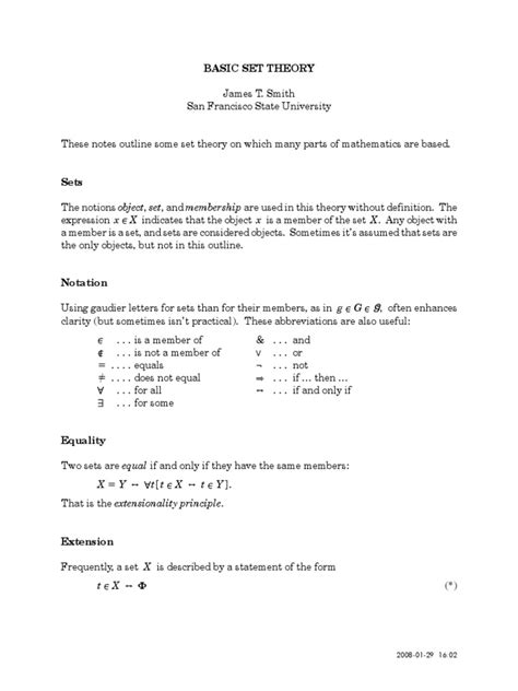 Basic Set Theory | PDF | Field (Mathematics) | Rational Number