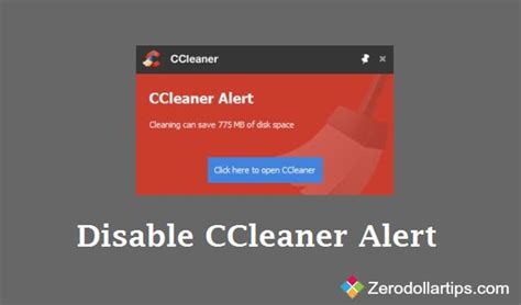 How To Disable Ccleaner Alert Pop Up On Windows