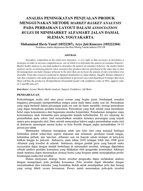 Market Basket Analysis Swalayan Pdf