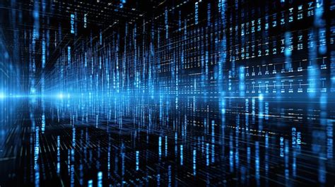 Premium Ai Image Blue Binary Data On Computer Screen Cyber Communication And Coding Concept In