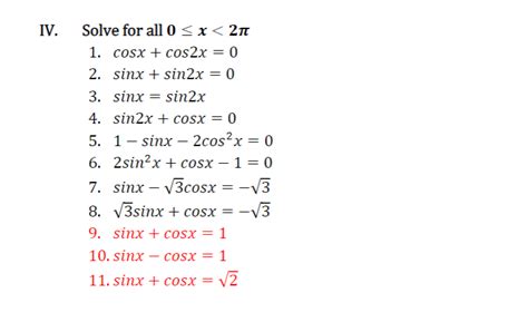 solved iv solve for all 0
