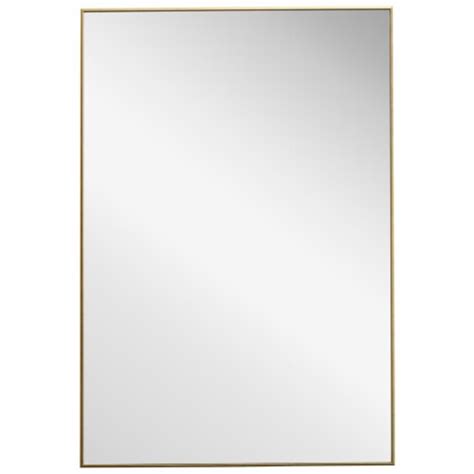Rectangular Thin Wooden Frame Mirror Gold Saltoro Sherpi 122x21x31