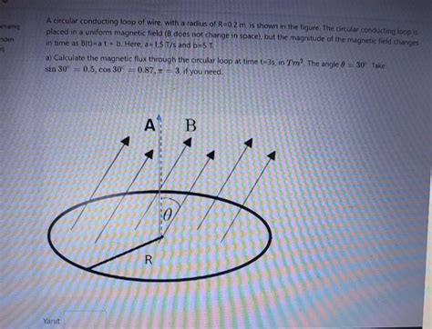 solved a circular conducting loop of wire with a radius of