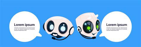 Chatbot Technology Outline Blue Banner Chatter Vector Image