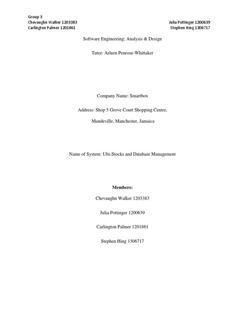 software engineering project pdf databases inventory