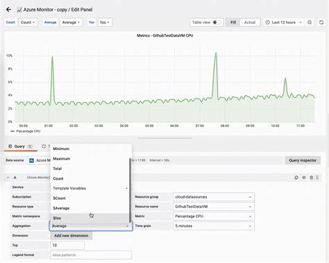 Azure Monitor Cannot Choose Template Variable As Aggregation Type · Issue 43950 · Grafana