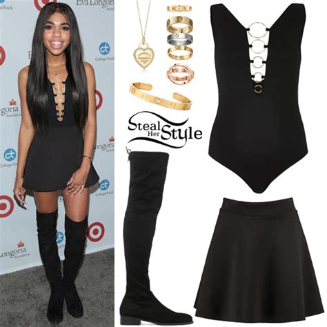 Teala Dunn Ring Bodysuit Black Mini Skirt