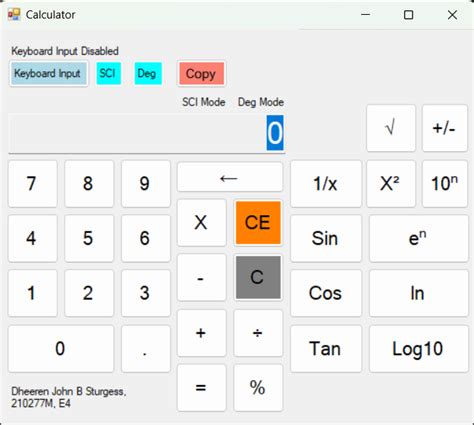 Windows Form C Calculator On Behance