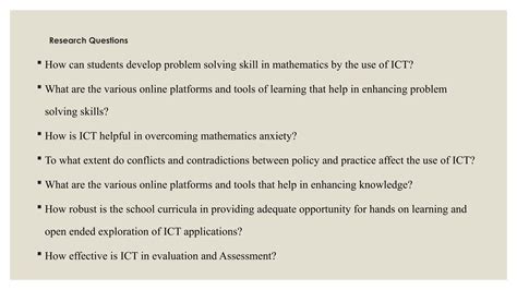 Role Of Ict In Enhancing Problem Solving Pptx