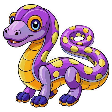 Amethystine Python Walks Vector Kawaii Stock Vector Illustration Of Vacation Reptile 319462399