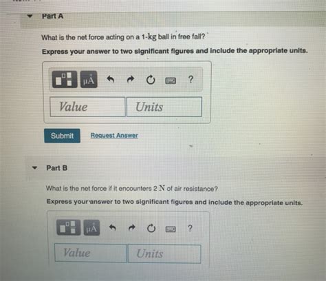 solved part a what is the net force acting on a 1 kg ball in