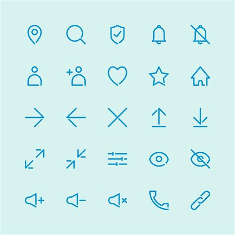 Basic Ui Line Icon Set Vector Art At Vecteezy