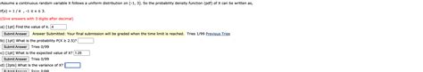 Solved Assume A Continuous Random Variable X Follows A