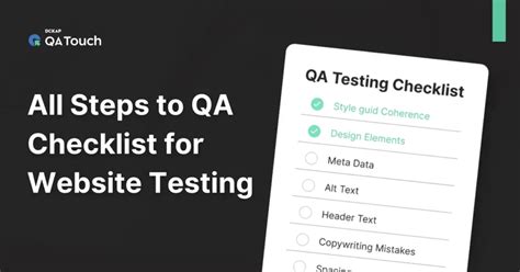 All Steps To Qa Checklist For Website Testing Qa Touch