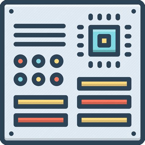 Motherboard Microchip Chipset Hardware Processor Electronic Circuit Board Icon Download