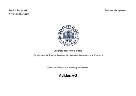 Solution Adidas Value Chain Studypool