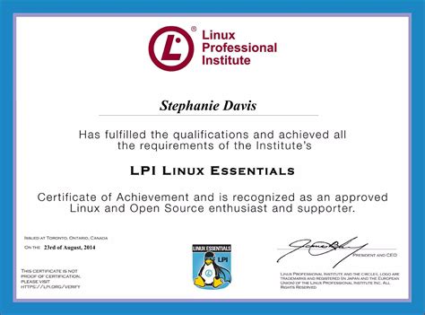 Linux Essentials Certificate Pdf
