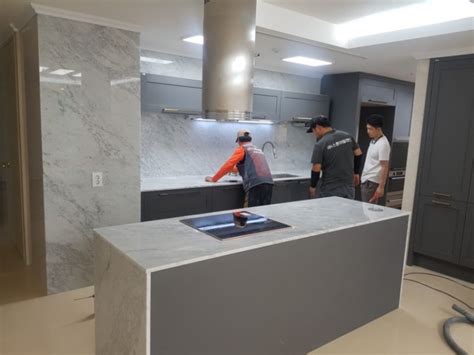 비앙코카라라 대리석 싱크대벽면아일랜드 시공 No4 네이버 블로그