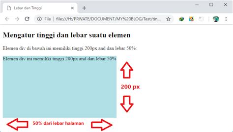 Belajar Css Part Mengatur Tinggi Dan Lebar Elemen King Octahasan