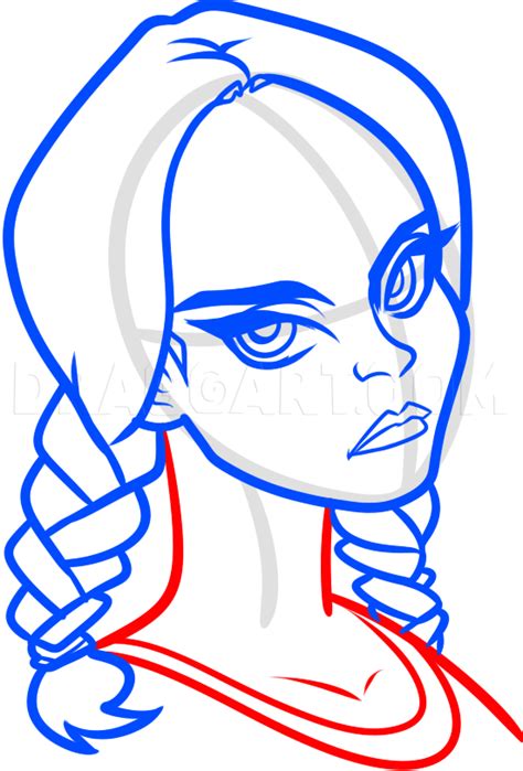 How To Draw Wednesday Addams Step By Step Drawing Guide By Dawn Dragoart Com Cool Tattoo