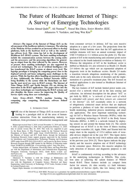 The Future Of Healthcare Internet Of Things A Survey Of Emerging